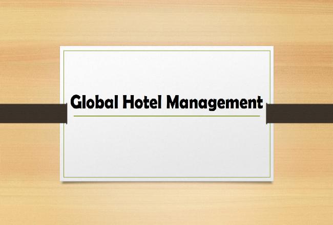 Department of Hotel Management